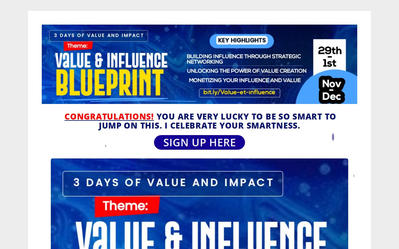 VALUE AND INFLUENCE BLUEPRINT